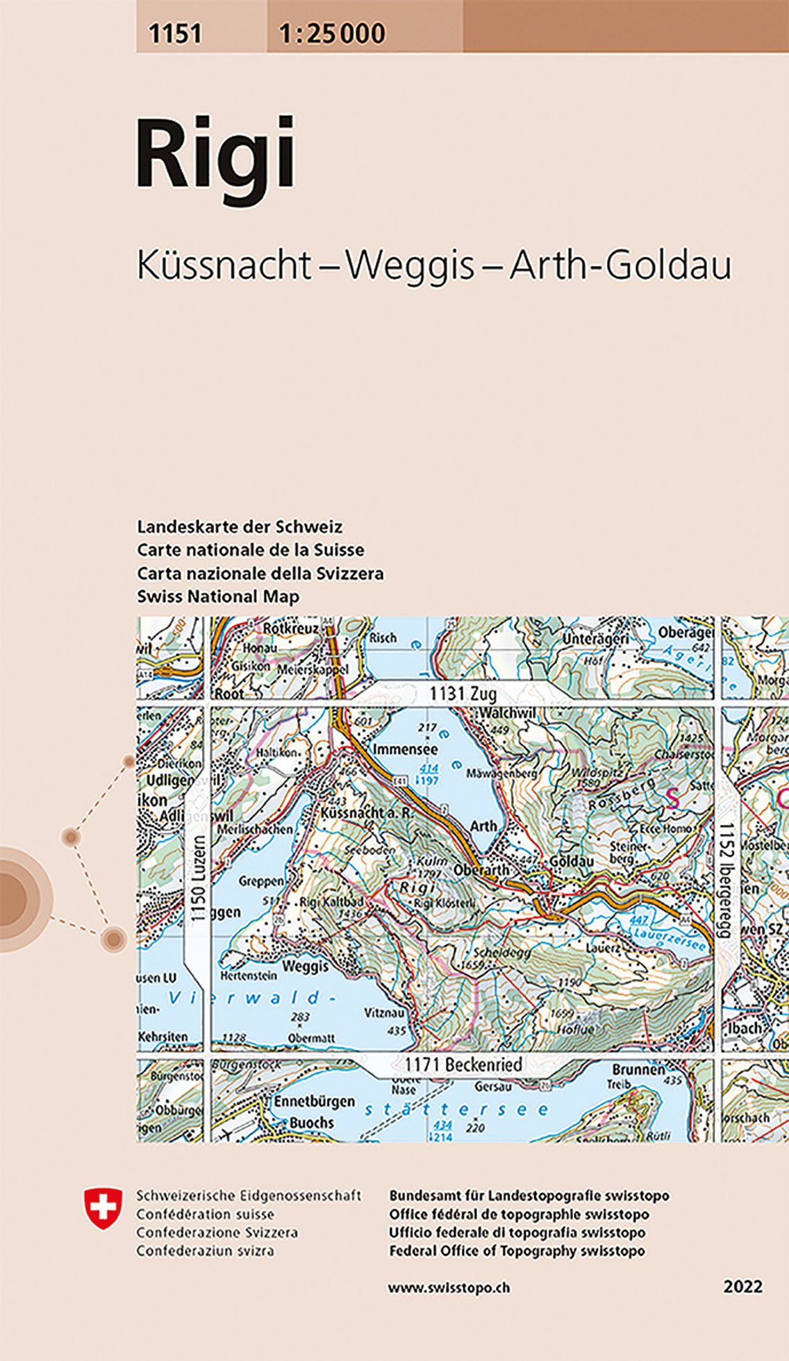 Swisstopo LK 1151 Rigi Karte 1:25'000 Bächli Bergsport
